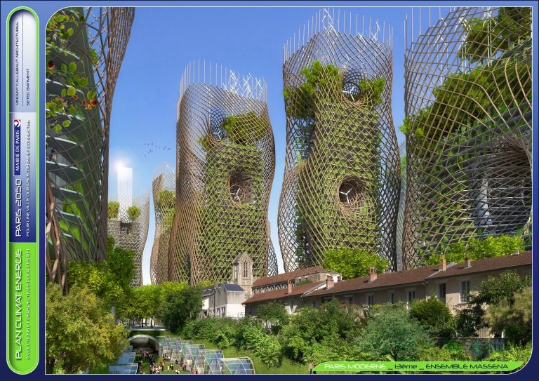 Could these futuristic green towers be Paris in 2050?