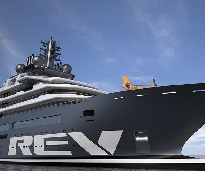 Espen Øino's Incredible 182m REV Research Vessel looms